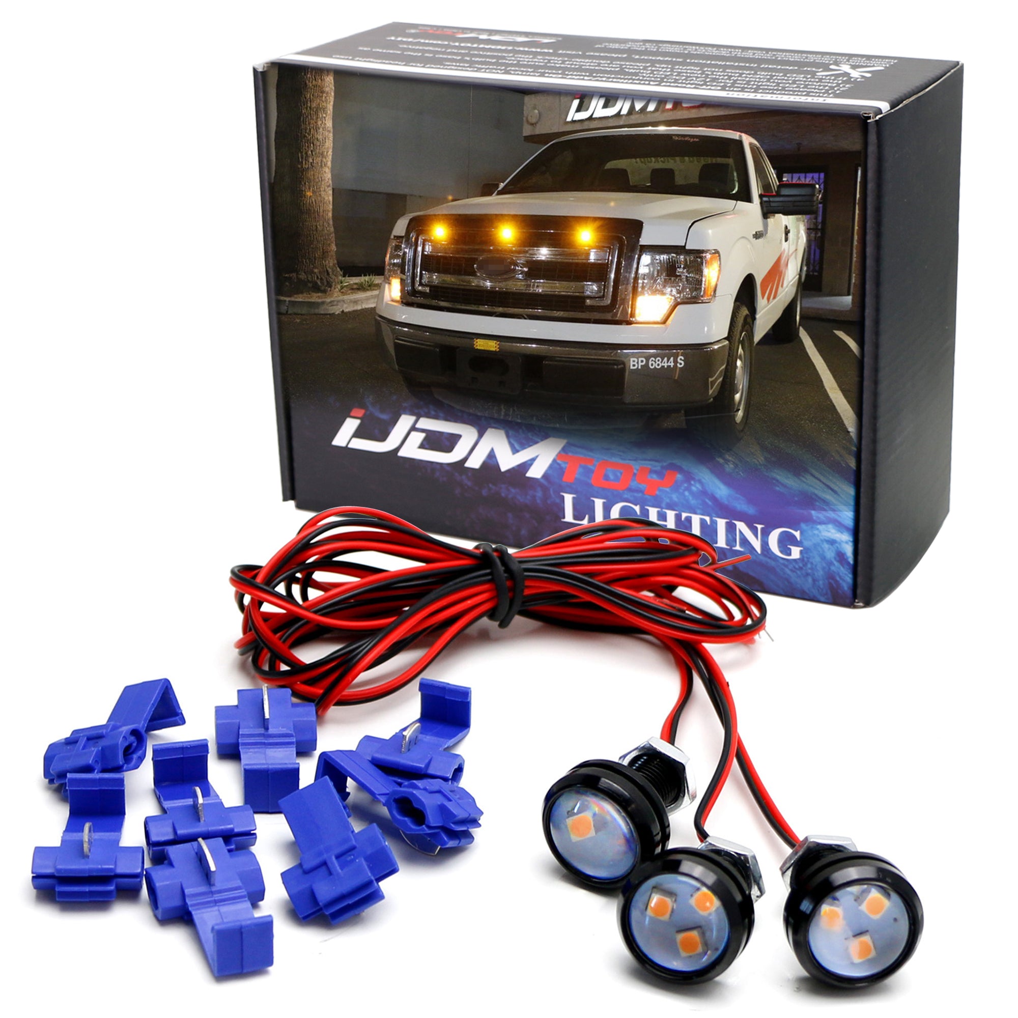 3pc Ford SVT Raptor Style LED Amber Grille Lighting Kit, Universal Fit ...