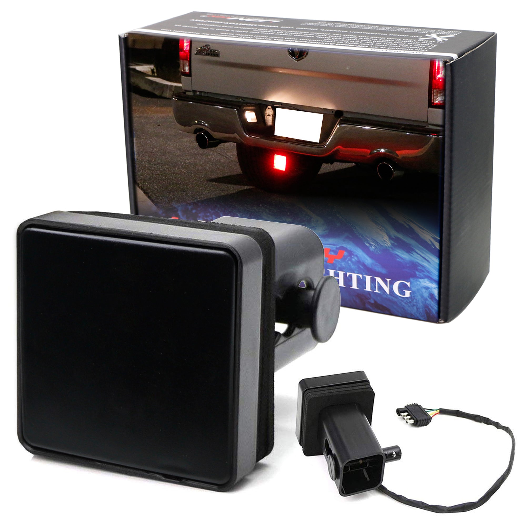 Smoked Lens 15-LED Brake Light Trailer Hitch Cover Fit Towing & Haulin ...
