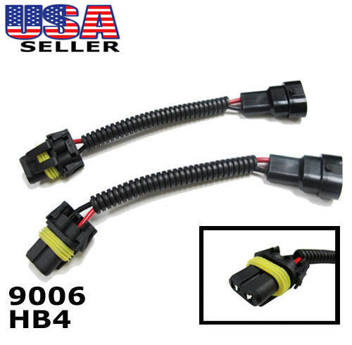 9006 9012 HB4 Extension Wiring Harness Sockets Wire For Headlights Fog ...