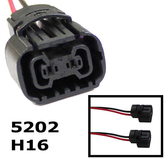 5202 H16 2504 PS24W Bulbs Female Connector For Fog Lights Wiring Pigta ...