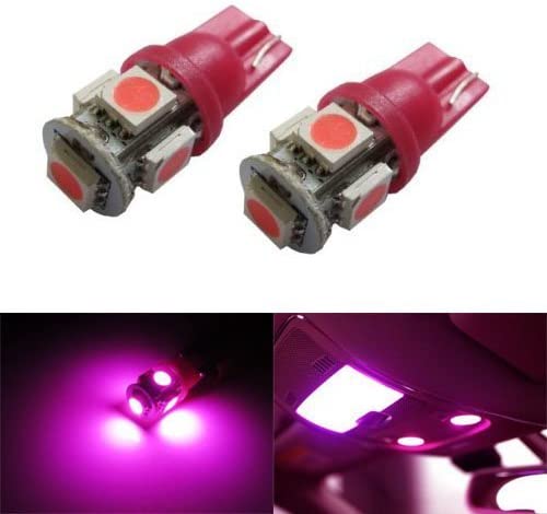 5-SMD 168 194 2825 T10 LED Car Interior Map Dome Light Bulbs, Magenta ...