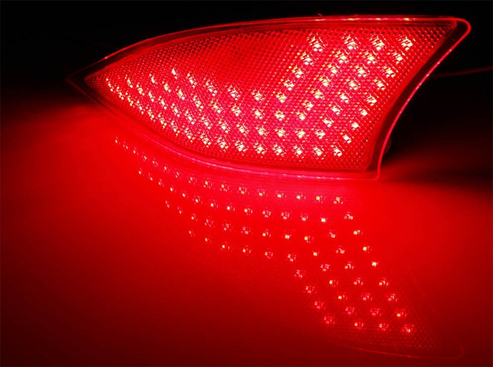 Red Lens 69-SMD LED Rear Bumper Reflectors Lights For 2014-20 Lexus IS ...
