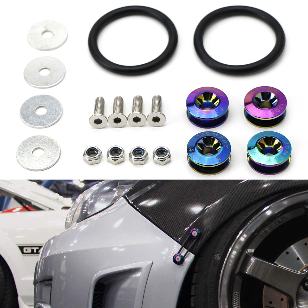 Neo Chrome JDM Quick Release Fasteners For Car Bumpers Trunk Fender Ha ...