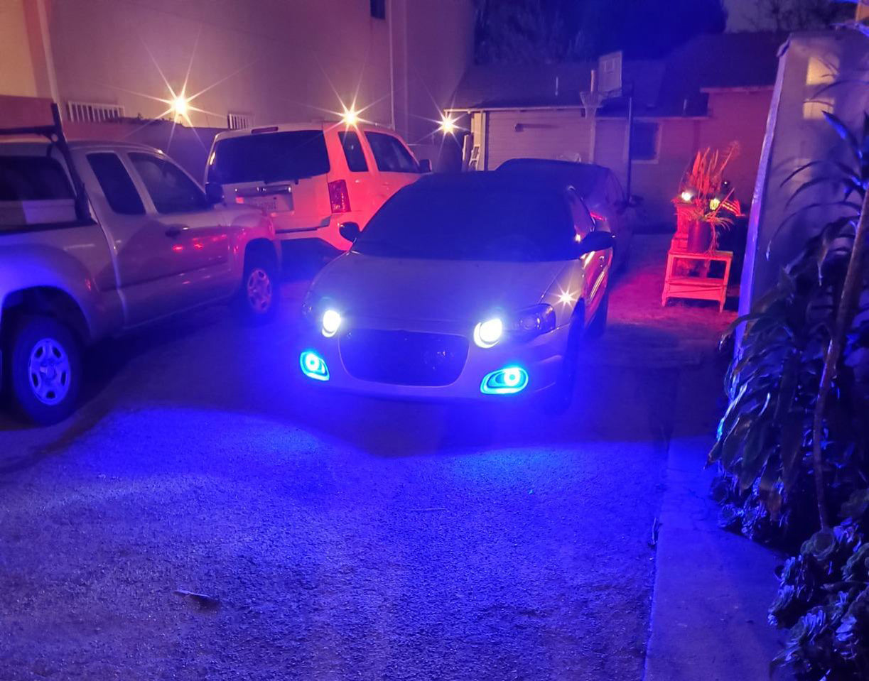 3" Projector Fog Light Lamps w/ Ultra Blue 40-LED Halo Angel Eyes Ring ...