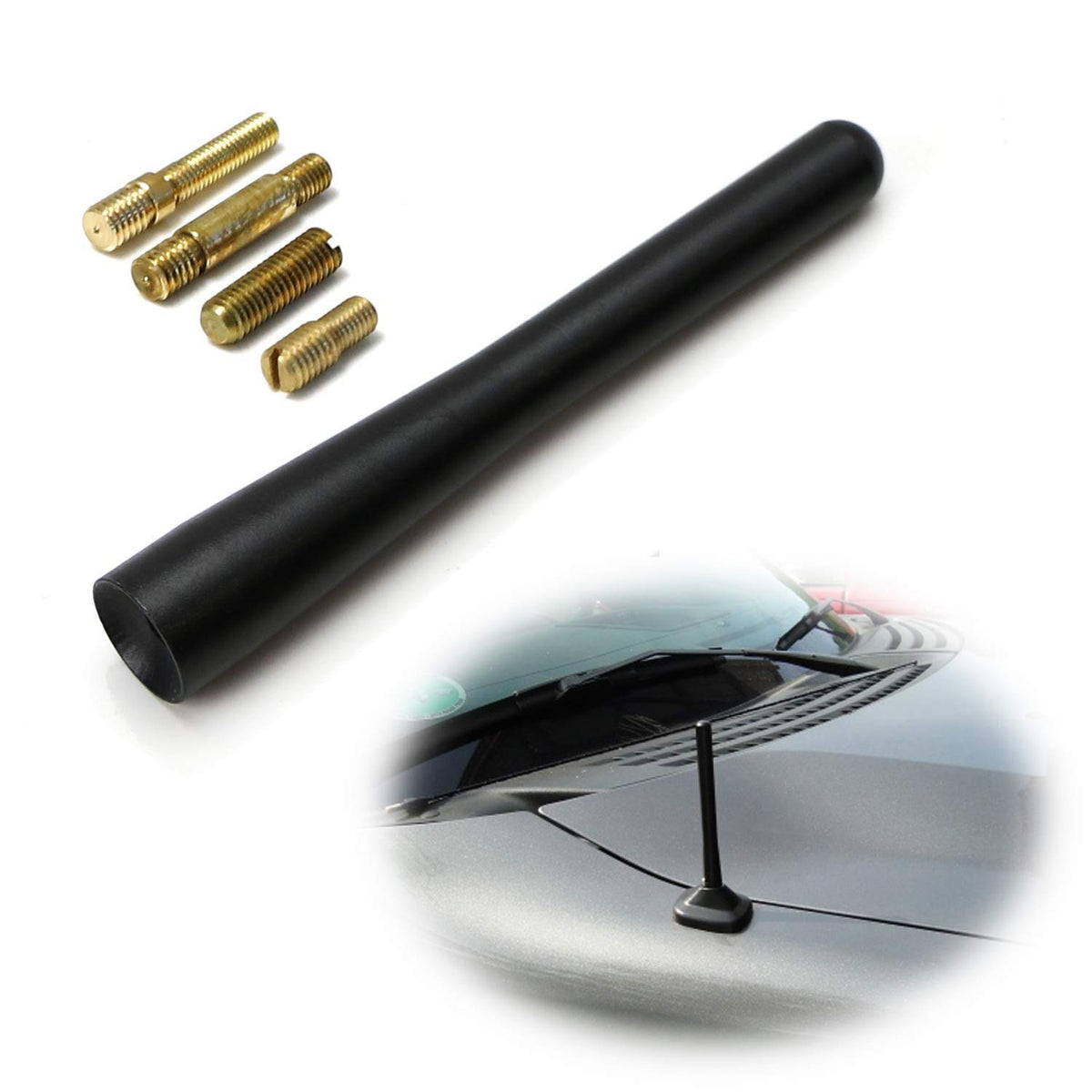 4-Inch Universal Short Radio Antenna Topper For Truck SUV, Matte Black ...