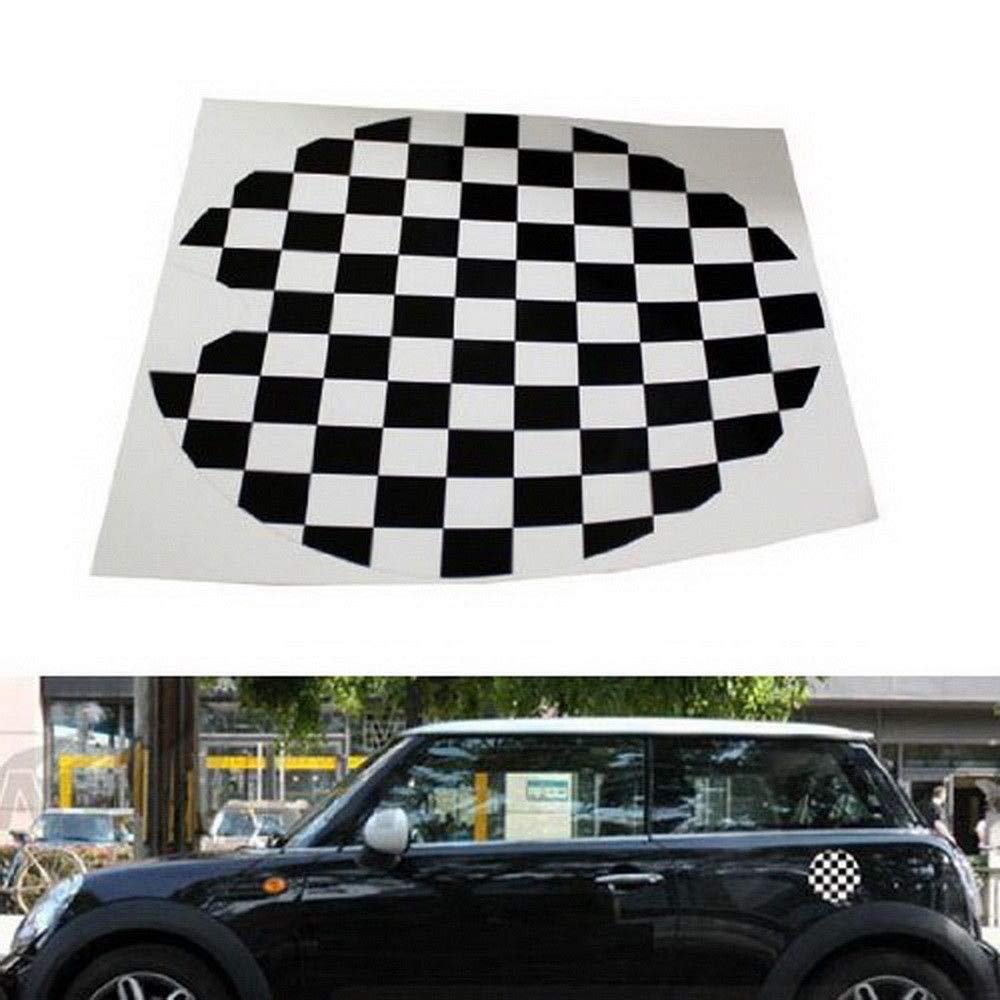 Black/White Checkered Pattern Vinyl Sticker For Mini Cooper Gas Cap ...