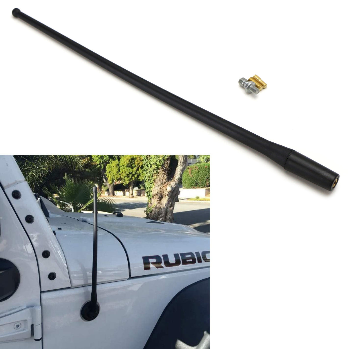 13-Inch Rubber Flexible Stubby Radio Antenna Topper For Jeep Wrangler ...