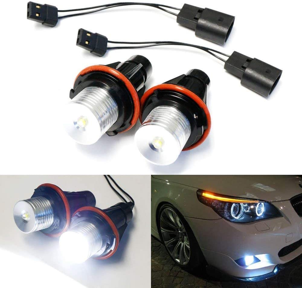 White LED Angel Eye Bulbs For BMW E39 E53 E60 E63 E64 E65 E66 E83 5 6 ...