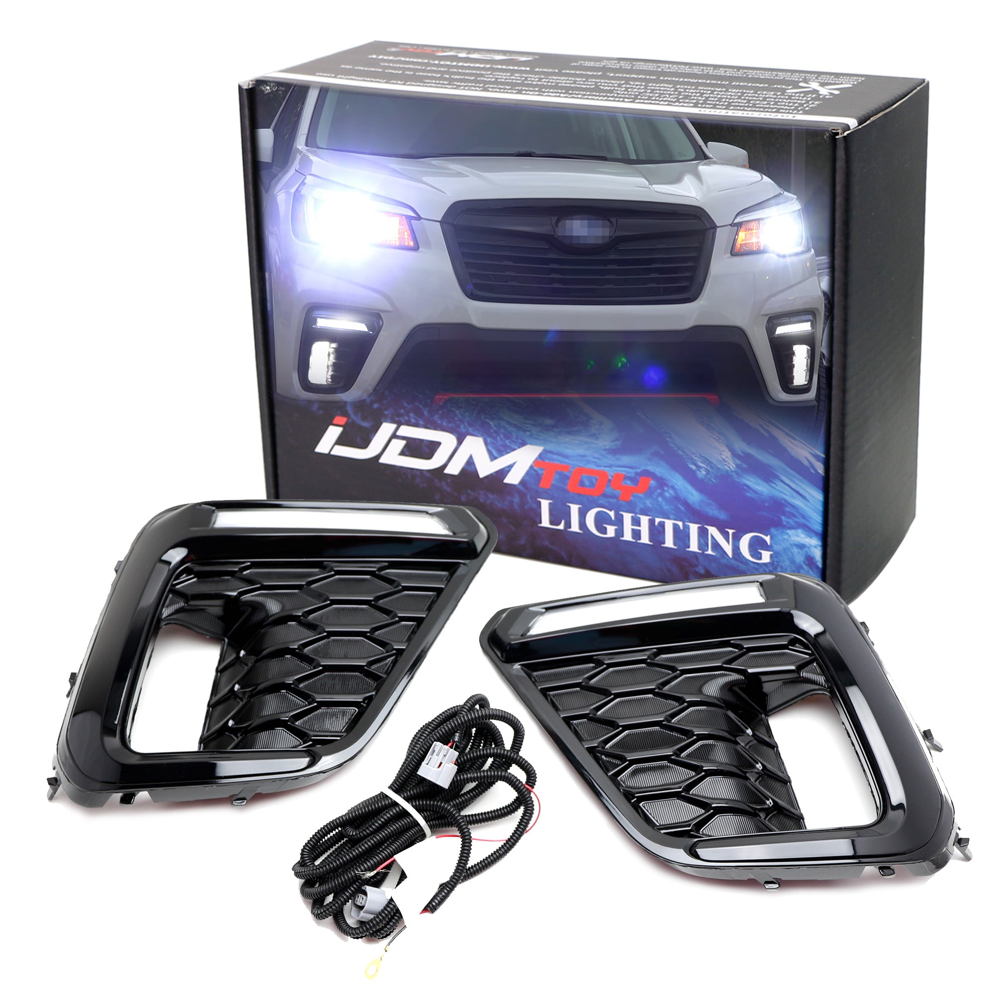 JDM Style S4 Switchback LED DRL Bezels For Subaru 2019-2021 Forester S ...