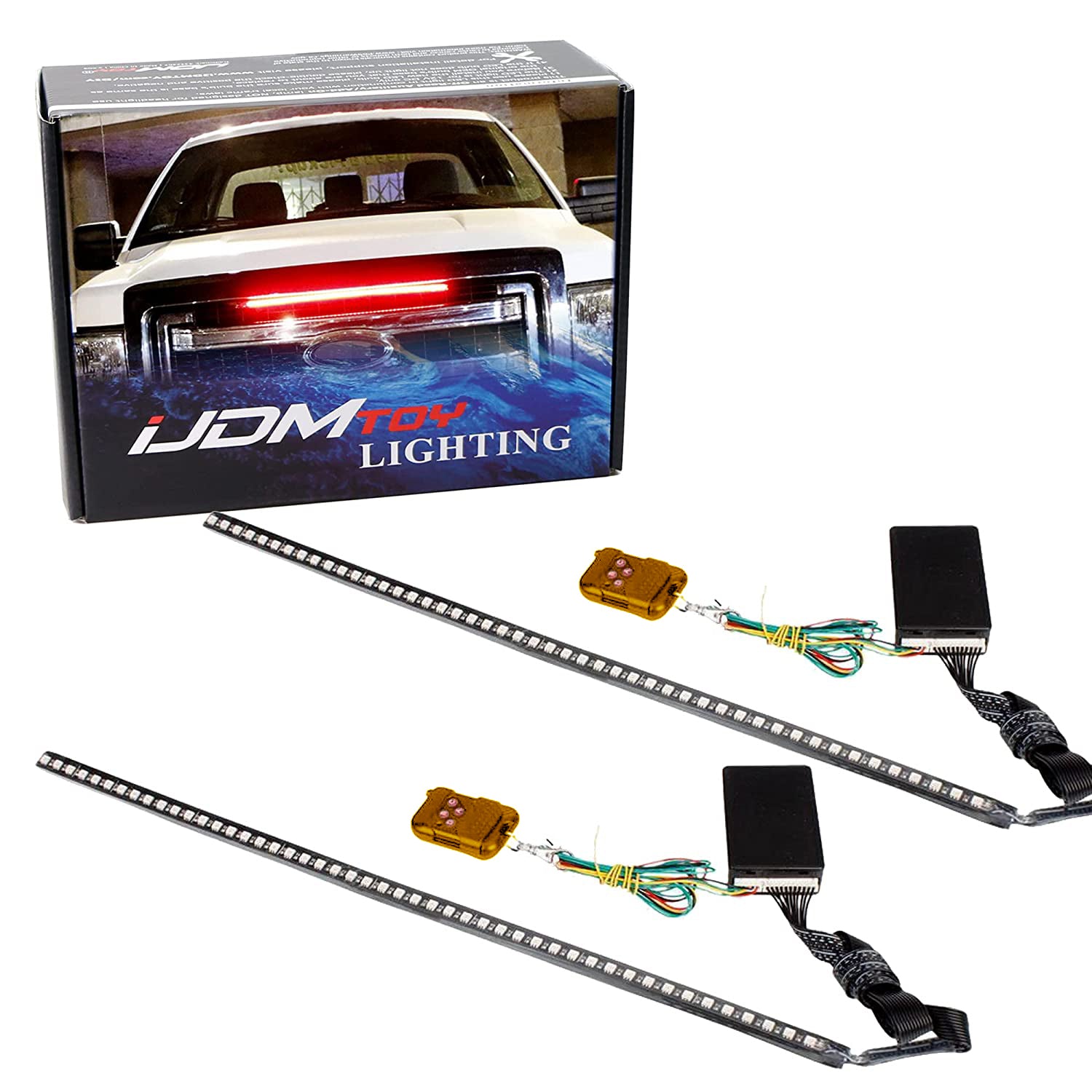 (2) 20" 7-Color Multi-Color LED Knight Rider Accent Lighting Bars For ...