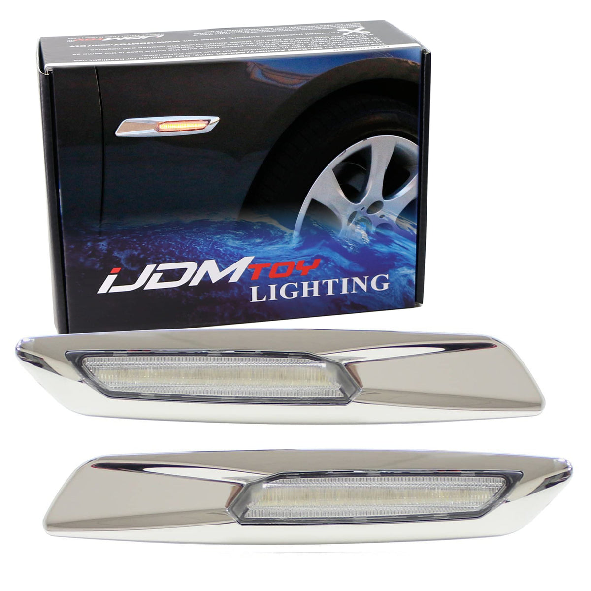 Chrome F10 Style Full LED Fender Signal Side Marker Lights For BMW 1 3 ...