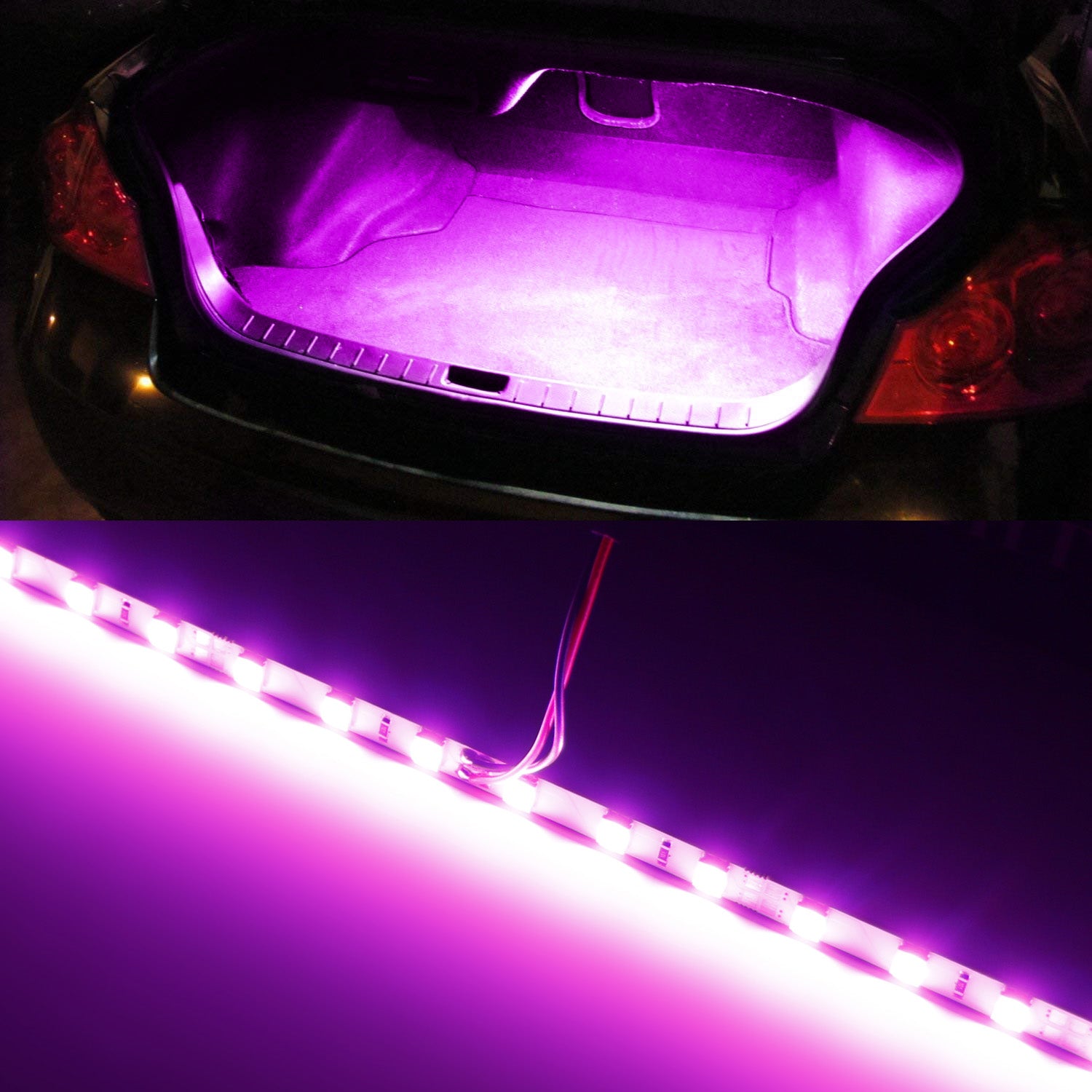 HID Pink 18-SMD LED Strip Light Car Trunk Cargo Area Illumination ...