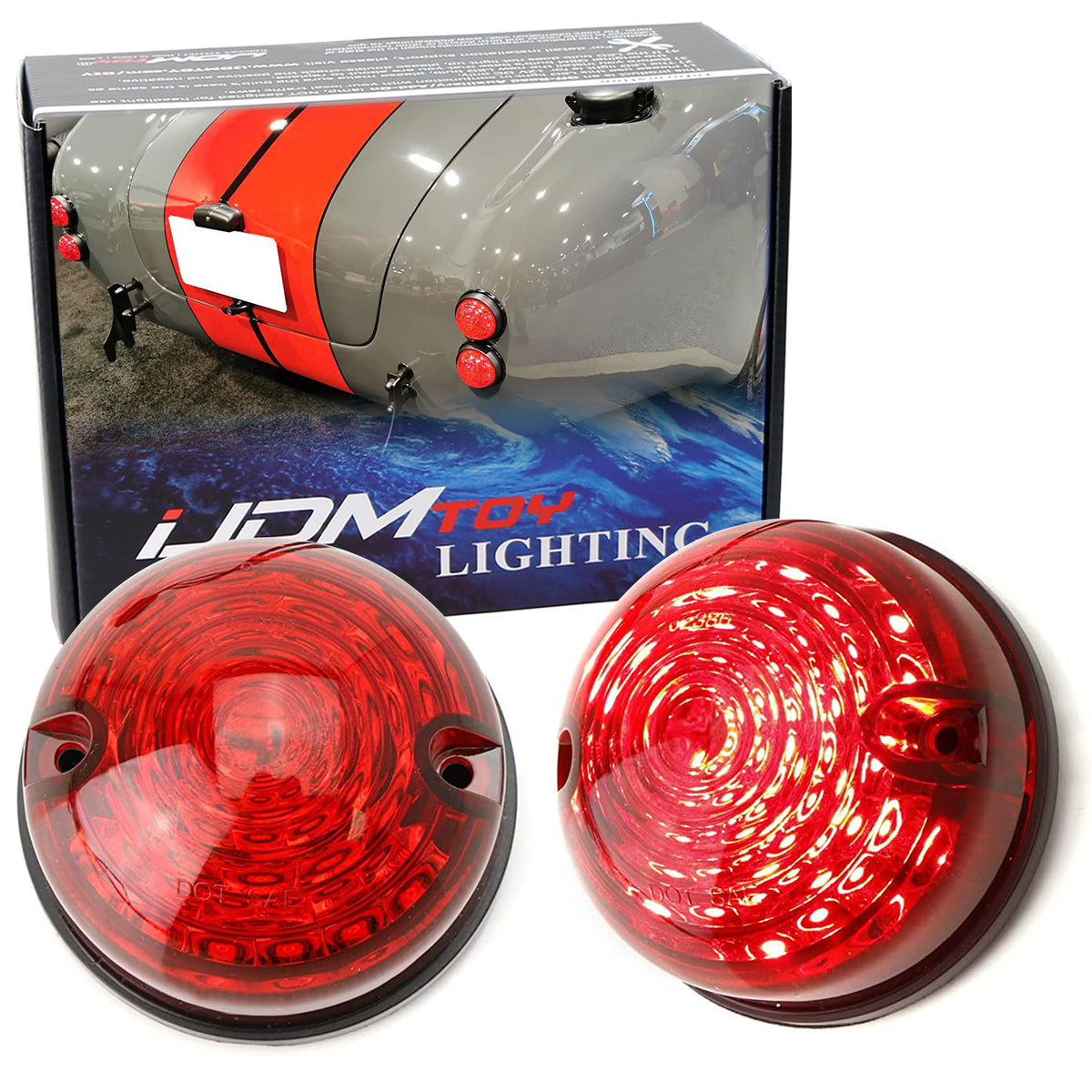 Flush Mount Red Lens Red LED Taillight, Brake/Signal Lamps For Classic ...