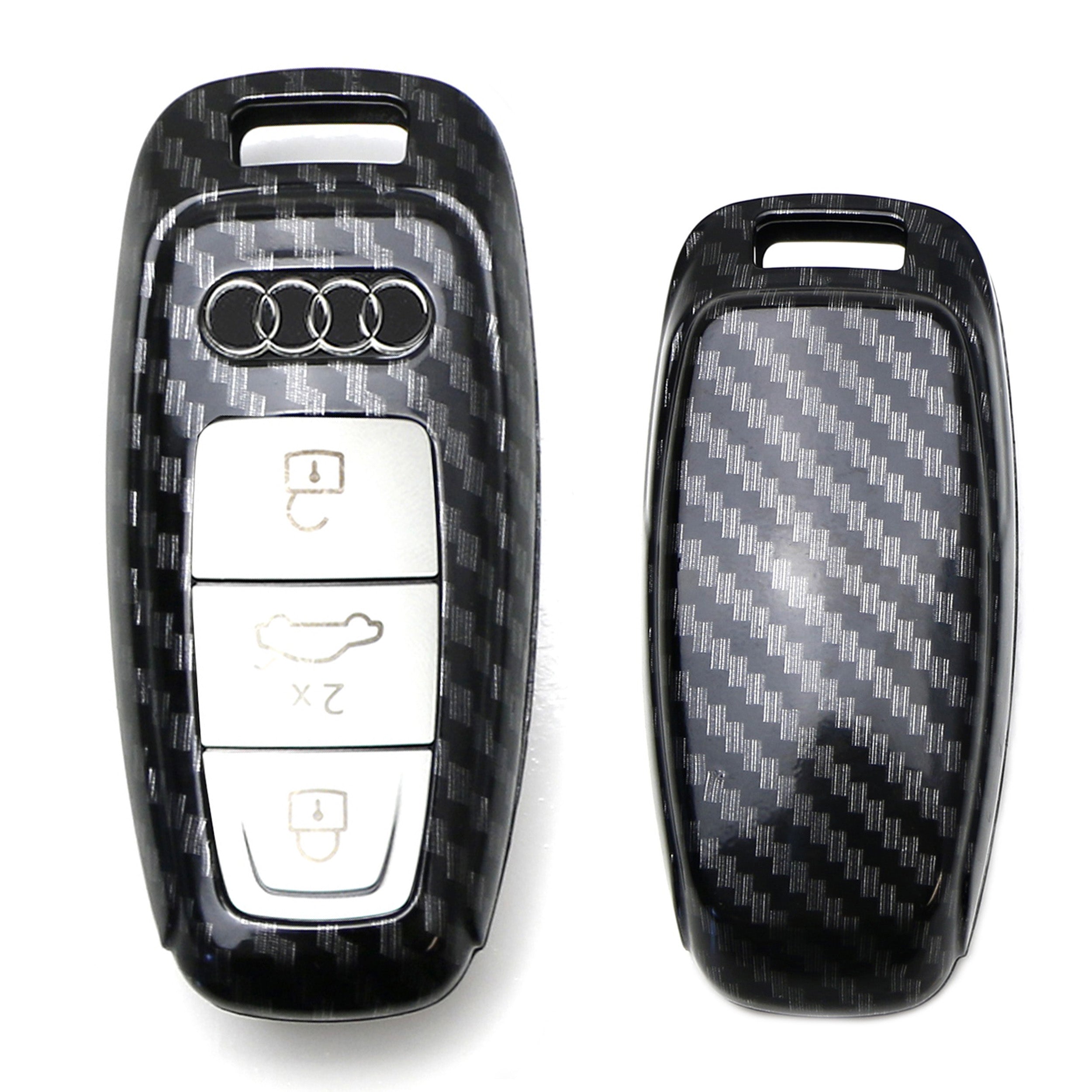 2019-up Audi A6 A7 E-Tron A8 Q8 Carbon Fiber Hard Shell Key Fob Cover ...