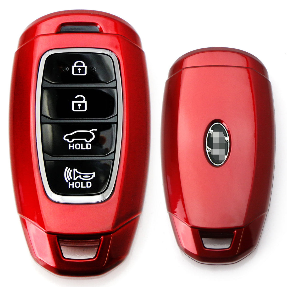 Red Gloss Finish Hard Shell Key Fob Cover For Hyundai Kona Veloster ...