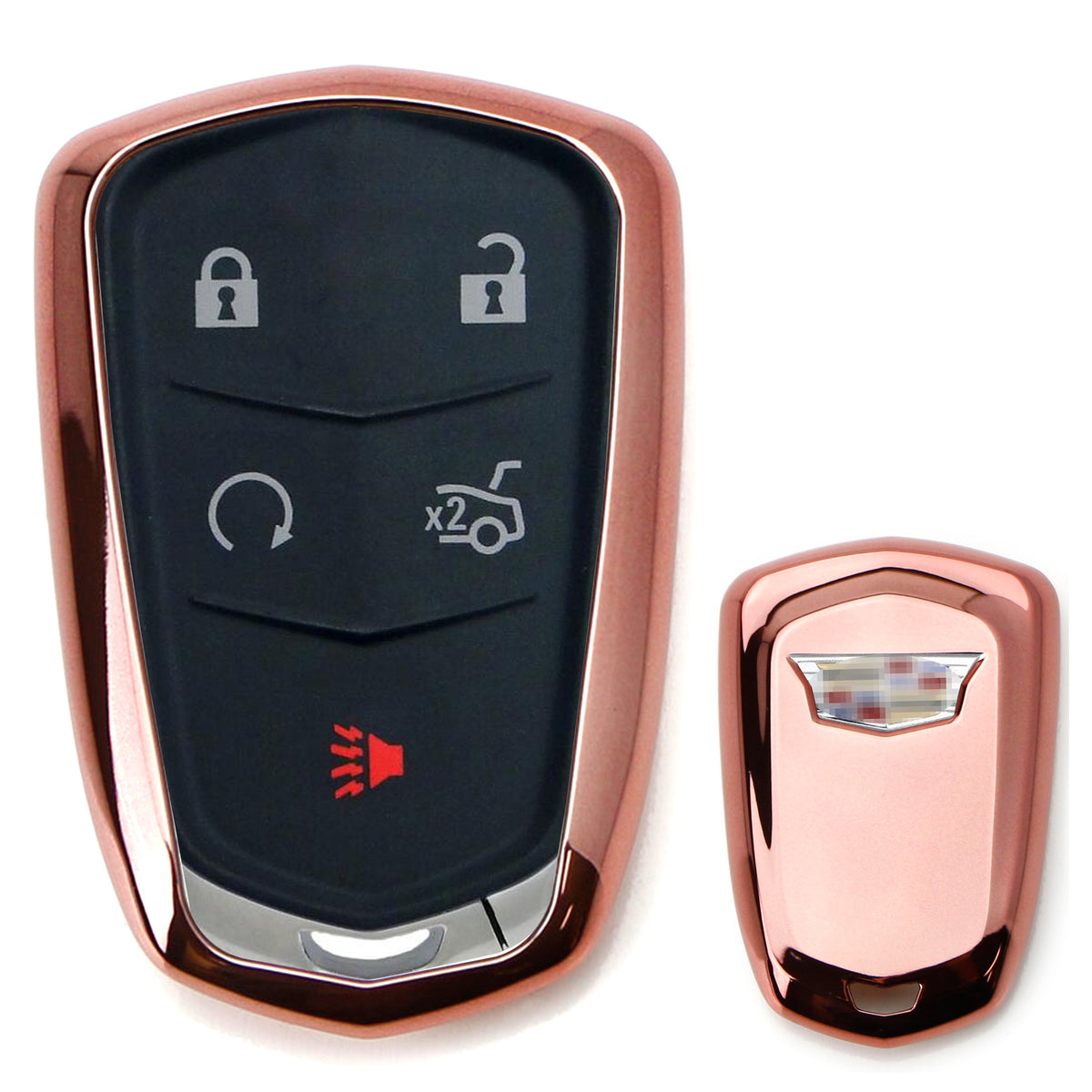 Chrome Pink TPU Key Fob Case For Cadillac ATS CTS CT6 XTS XT5 ELR SRX ...