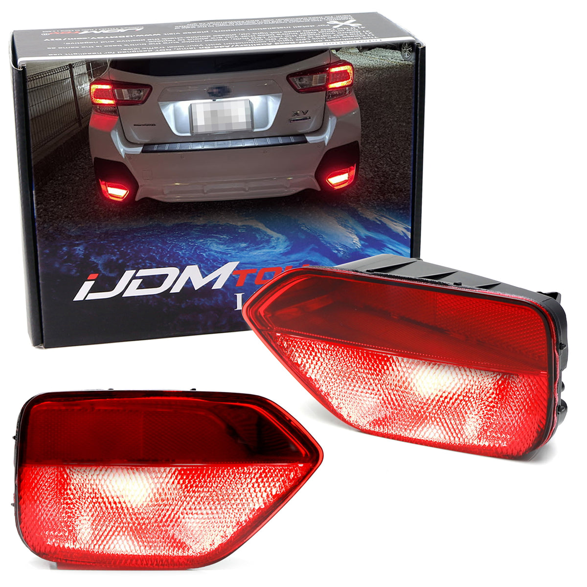JDM Dual LED Rear Bumper Reflector Rear Fog Light Kit For Subaru 18-22 ...