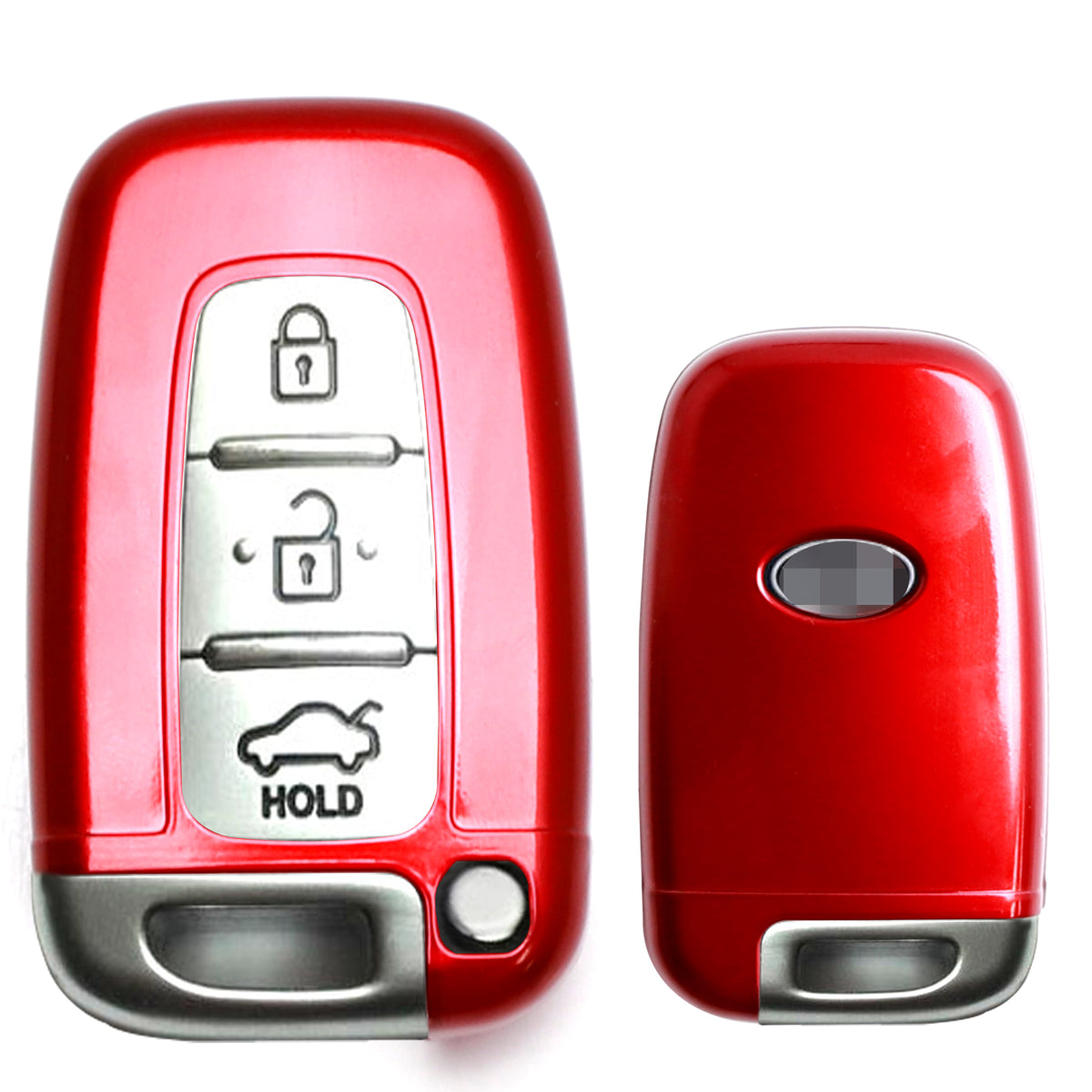 Exact Fit Glossy Red Remote Smart Key Key Shell Holder Cover For Hyund ...
