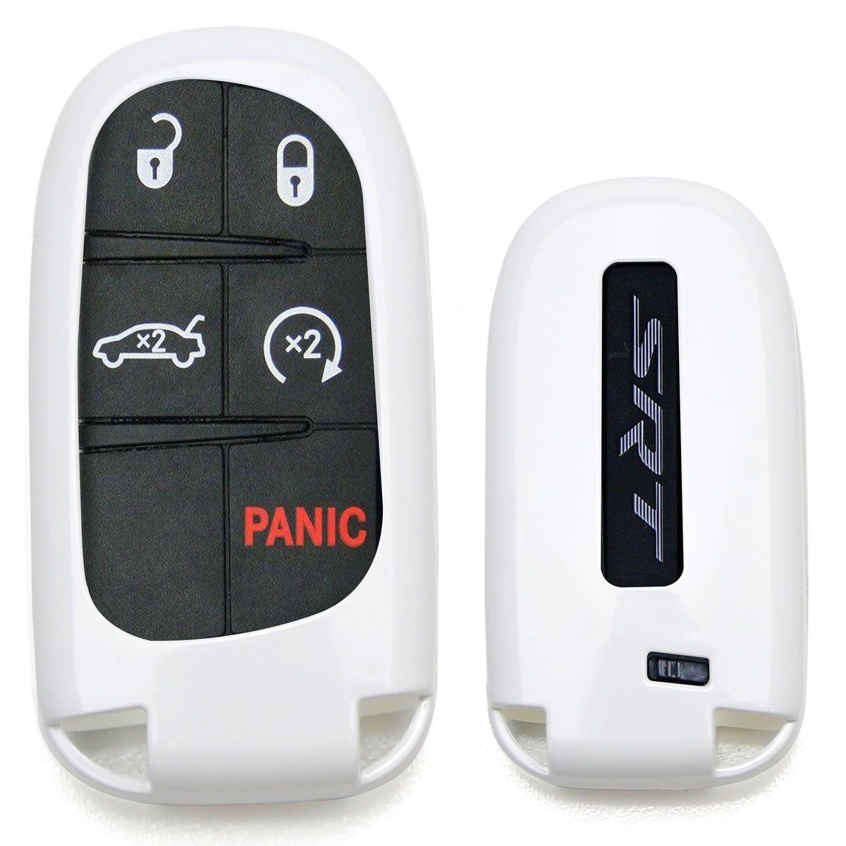 Exact Fit Glossy Pearl White Smart Key Fob Shell Cover For Jeep Dodge ...