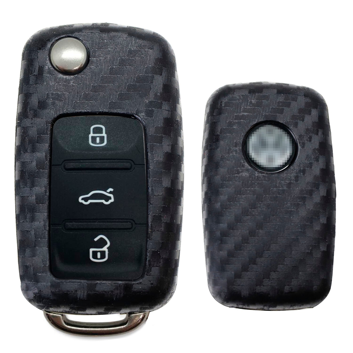 Carbon Fiber Soft Silicone Key Fob For Volkswagen Golf GTI R32 Jetta R ...