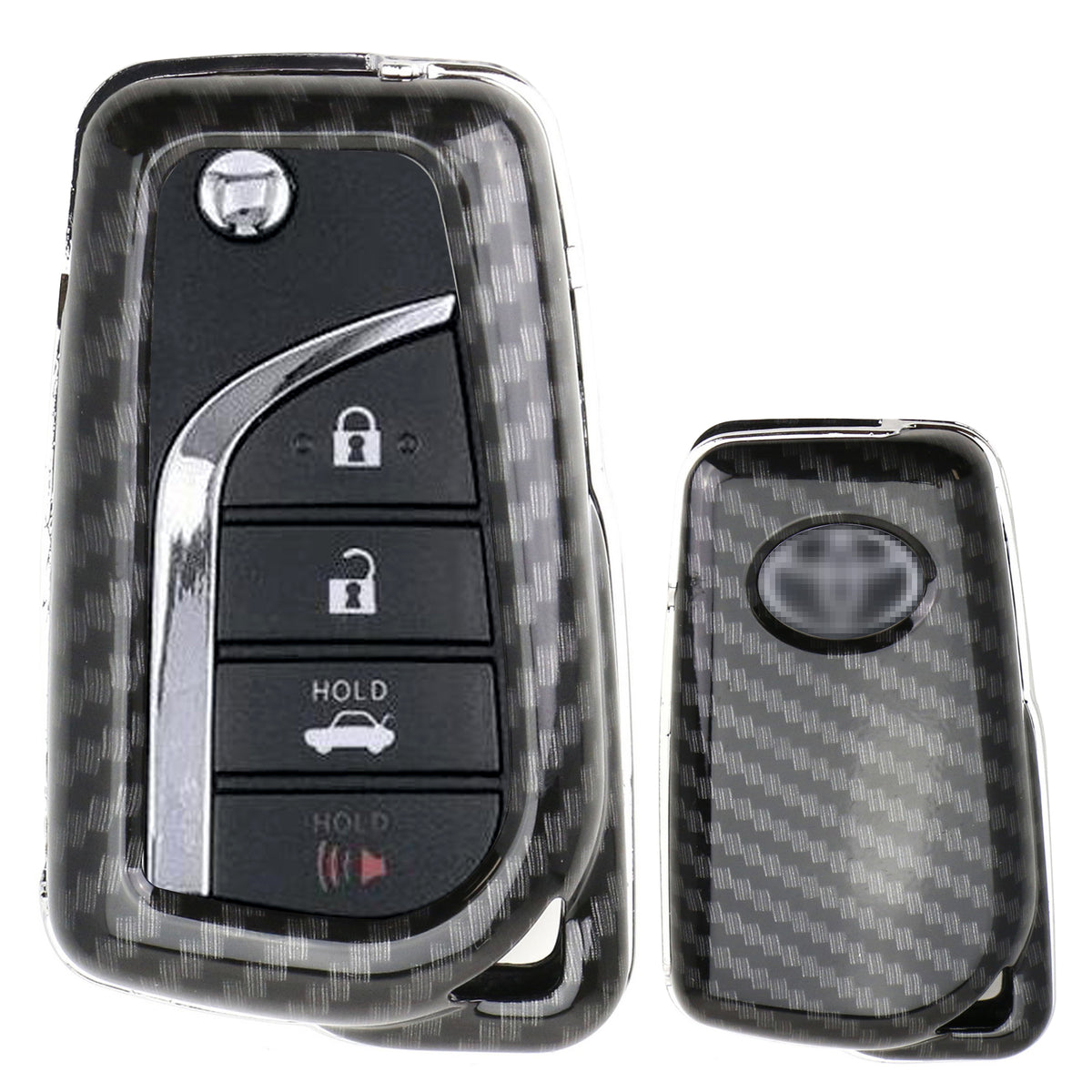 Exact Fit Black "Carbon Fiber" Fob Shell For 2018-up Toyota Camry Flip ...
