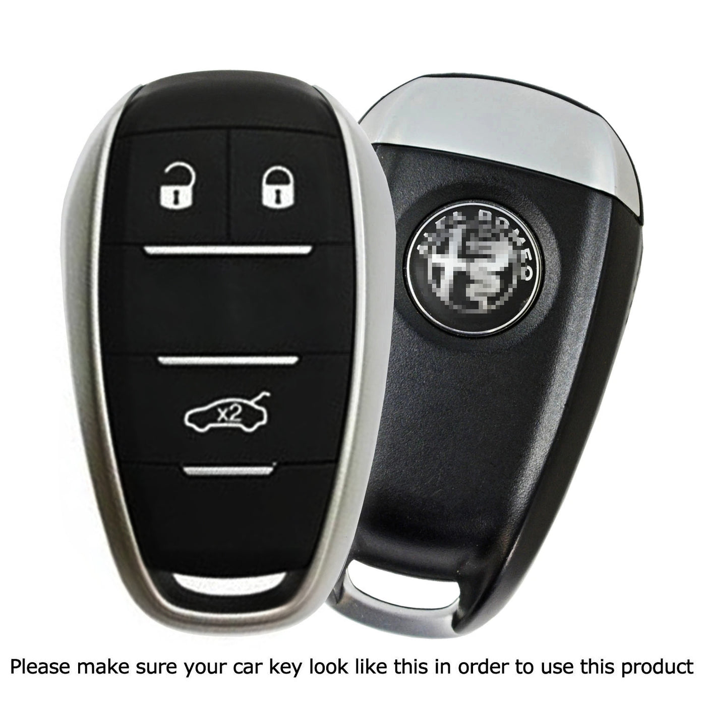 Black Silicone Key Fob Case Cover For Alfa Romeo Giulia Stelvio Smart ...