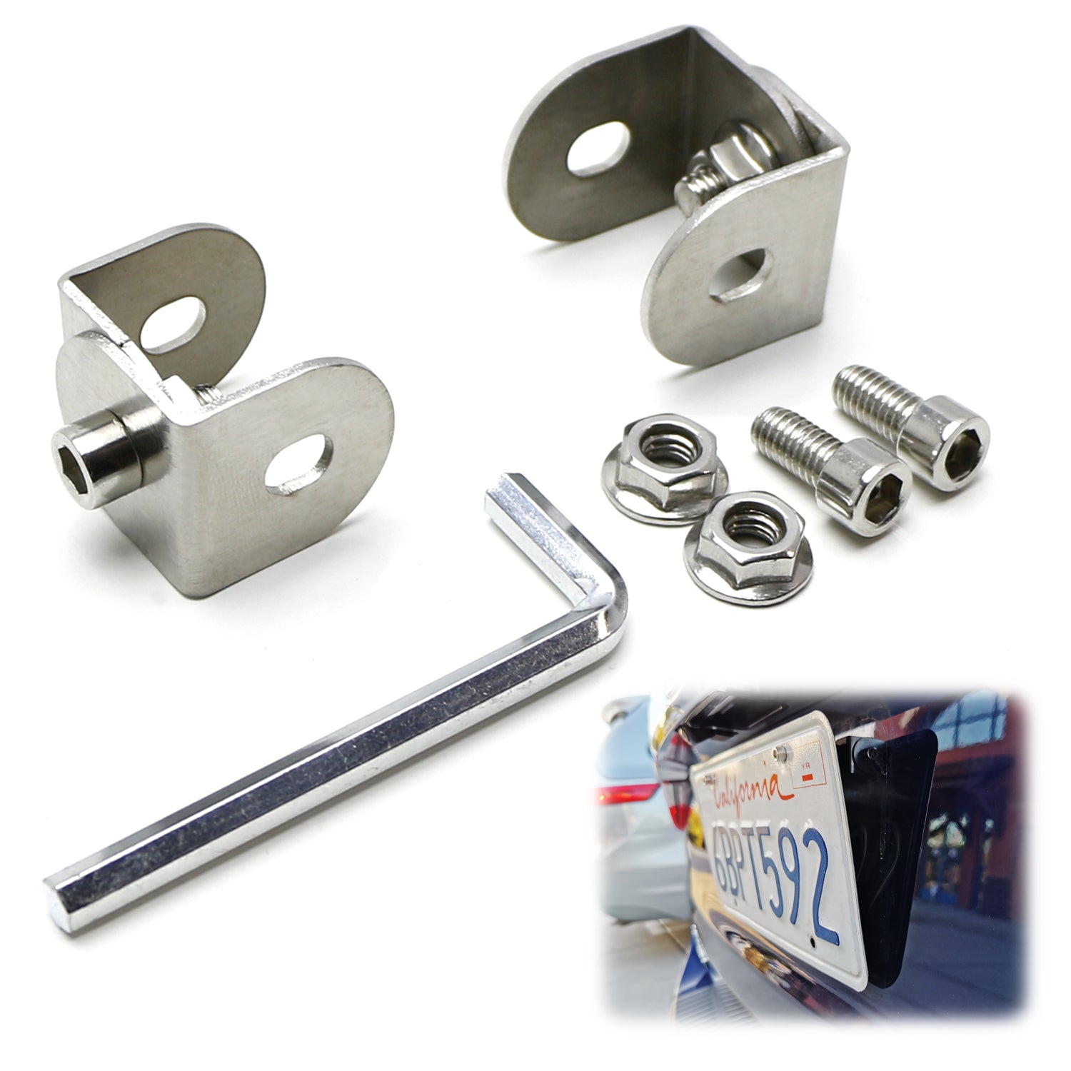 JDM Bumper License Plate Relocator Bracket Holder w/ Angle Adjustable ...