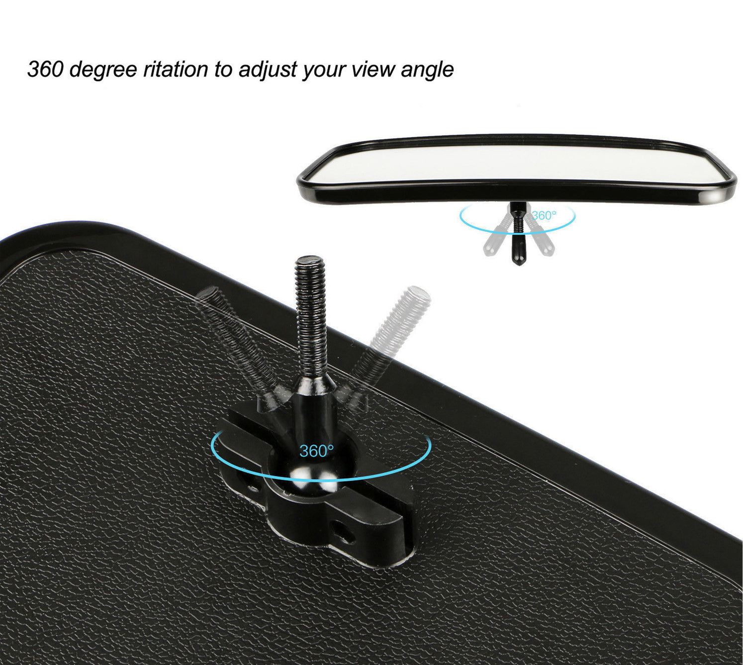 Universal 1-2" Round Roll Bar Clamp Mount Convex Inside Center Rearvie ...