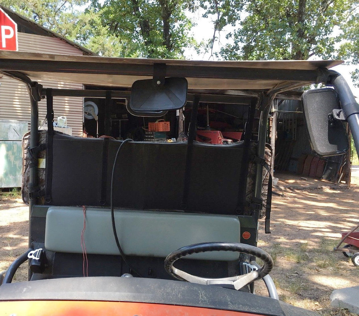 Universal 1-2" Round Roll Bar Clamp Mount Convex Inside Center Rearvie ...