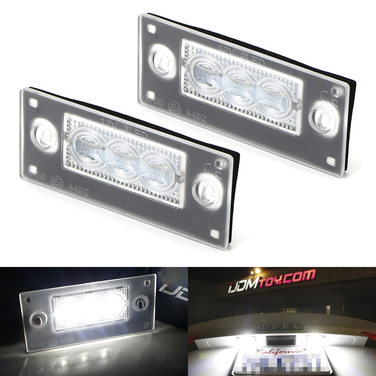 OE-Fit 3W Full LED License Plate Light Kit For 99-01 Audi A4 S4 Avant ...