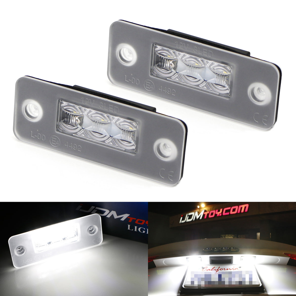OE-Fit 3W Full Osram White LED License Plate Light Kit For 2002-2009 A ...