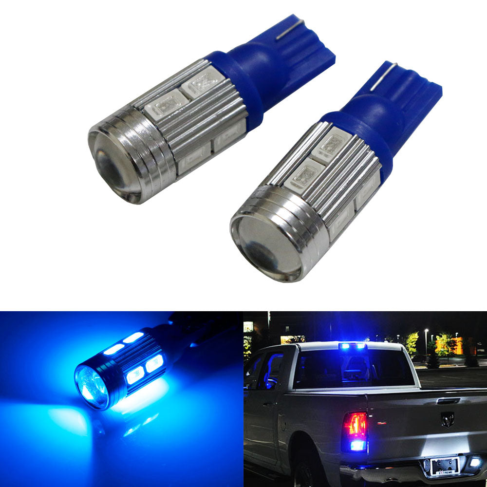 Blue 921 912 920 168 T10 10-SMD LED Replacement Bulbs For Truck 3rd Br ...