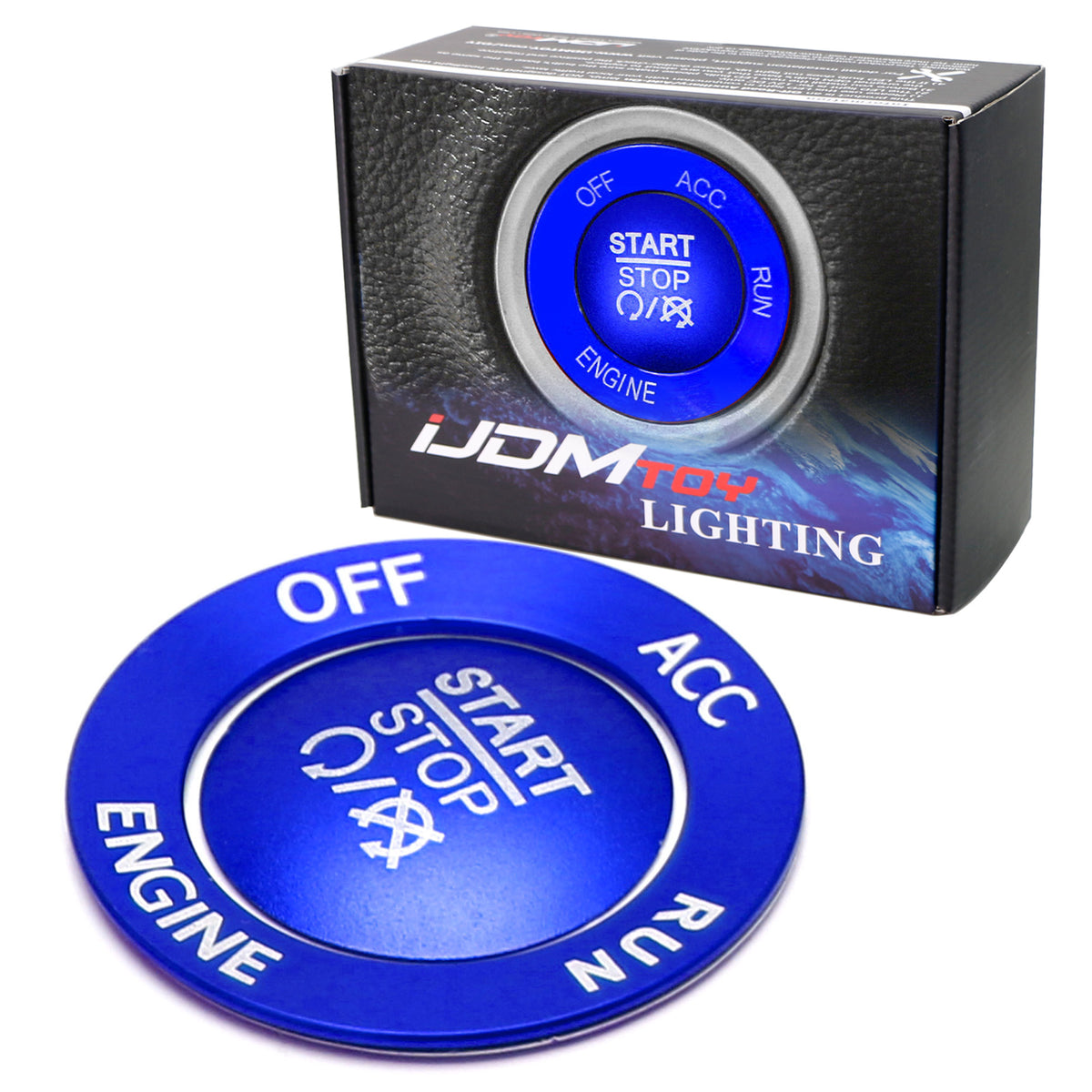 Blue Engine Push Start Button & Surrounding Ring For Dodge Charger Cha ...