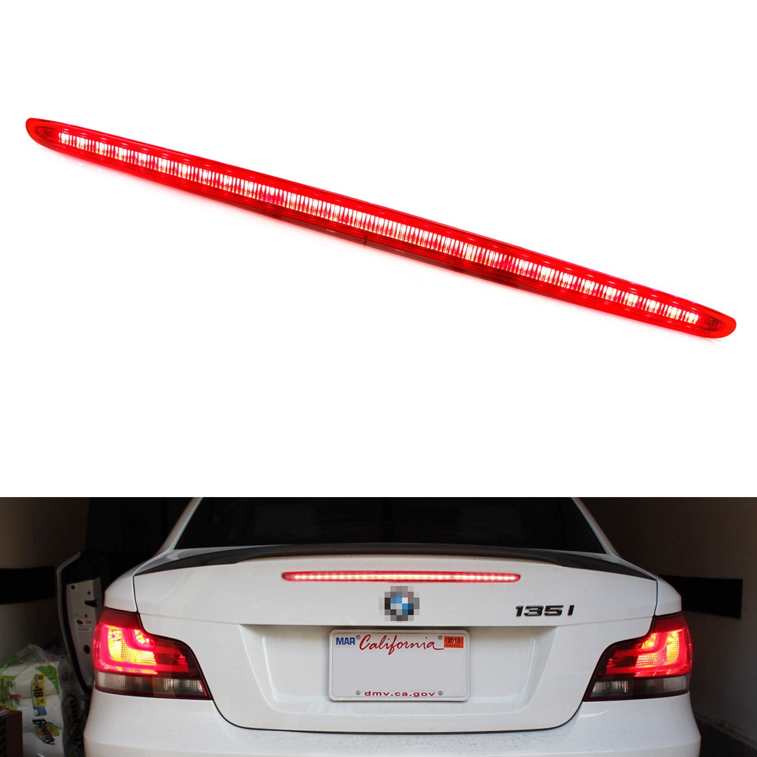 Red Lens Full LED Trunk Lid Third Brake Light Bar For 08-13 BMW E82 E88 ...