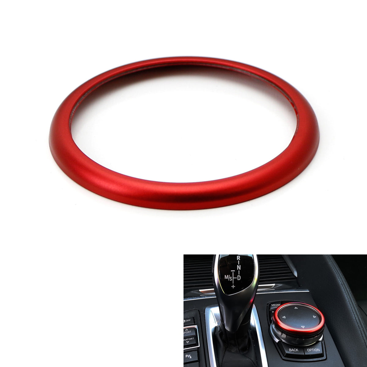 Red Aluminum Ring For BMW Fxx Center Console iDrive Multimedia Control ...