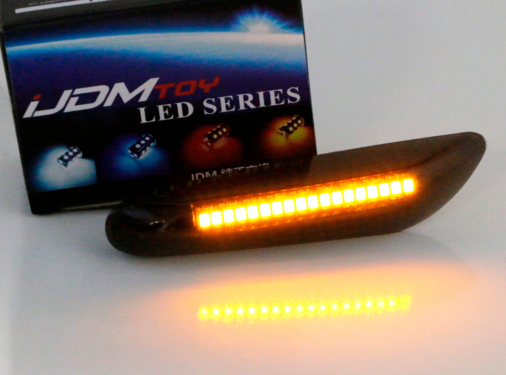Smoked Lens Amber Sequential LED Side Marker Blinker Lights For BMW 1 ...