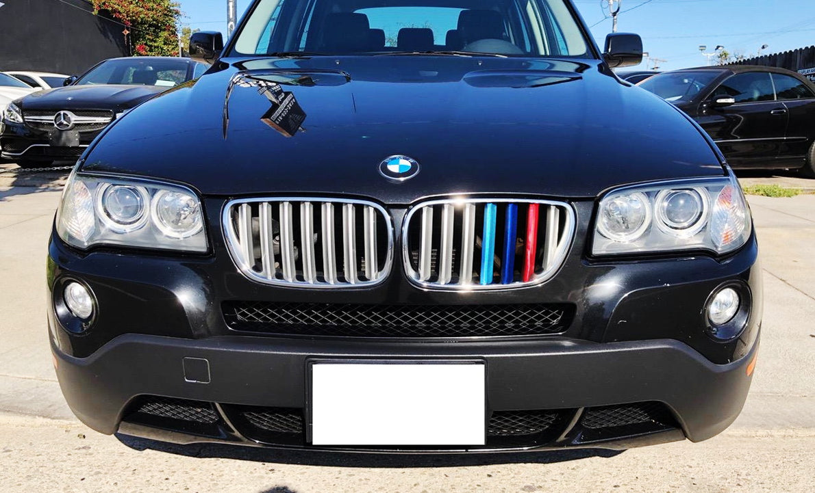 ///M-Color Grille Insert Trims For 07-10 BMW E83 X3 LCI w/ 7 Beam Kidn ...