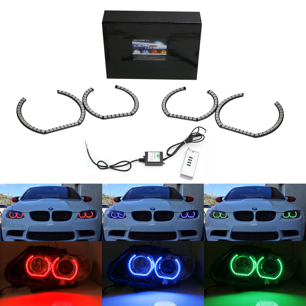 DTM Style Horseshoe RGB Multi-Color LED Angel Eyes Halo Rings For BMW ...