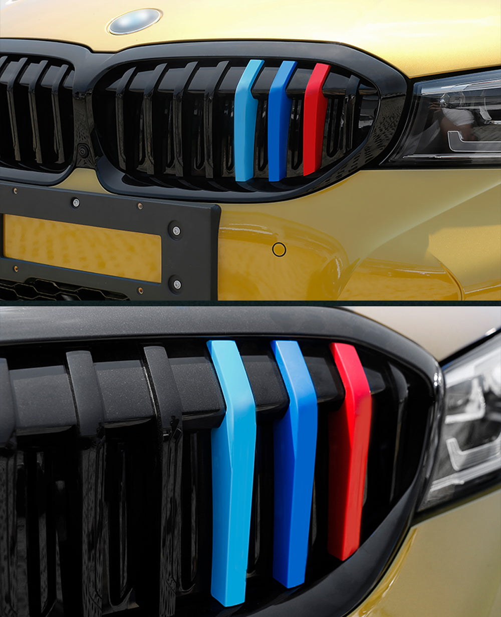 ///M-Color Grille Insert Trims For 19-22 BMW G20 3 Series w/ 8-Beam Ki ...
