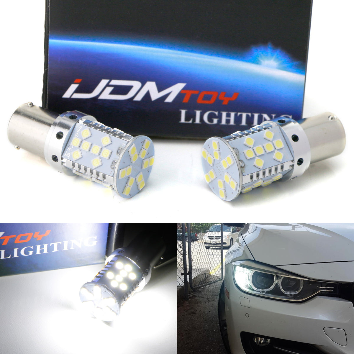 White Error Free 50W CREE 7507 LED Bulbs For BMW 1 2 3 4 Series Turn S ...