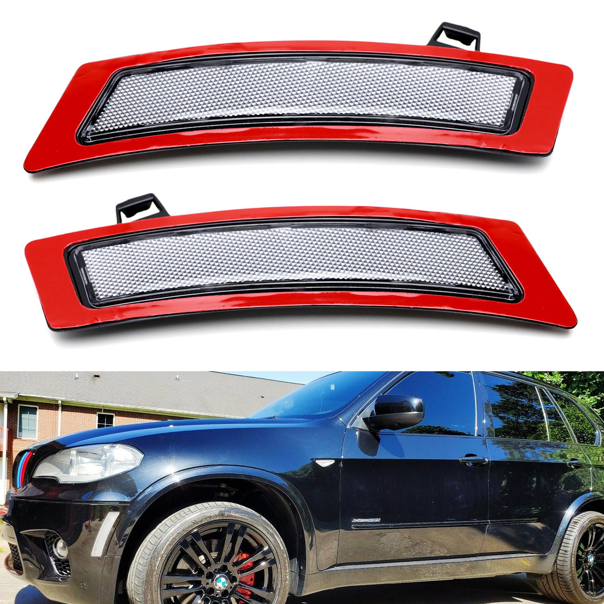 White/Clear Lens Front Bumper Side Markers For BMW E70 X5 LCI Models ...