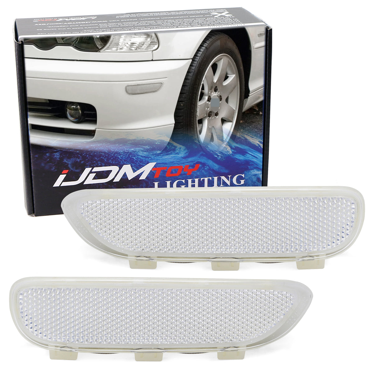 Clear Lens Front Bumper Side Marker Reflectors For BMW E46 01-03 325CI ...