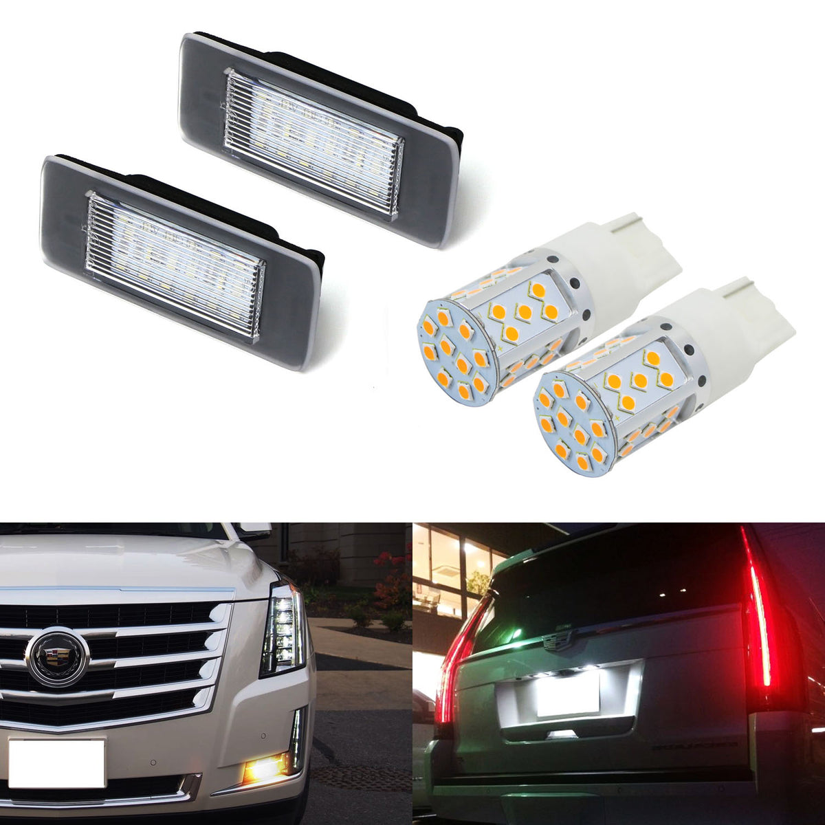 CANbus LED Turn Signal, LED License Plate Lamps Kit For 15-up Cadillac ...