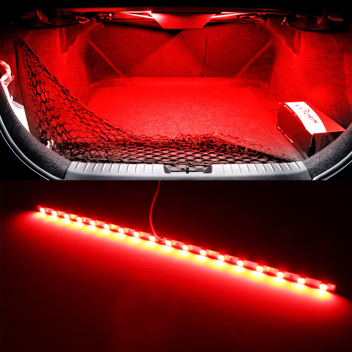 Red 18-SMD LED Strip Light For Car Trunk Cargo Area or Interior Illumi ...