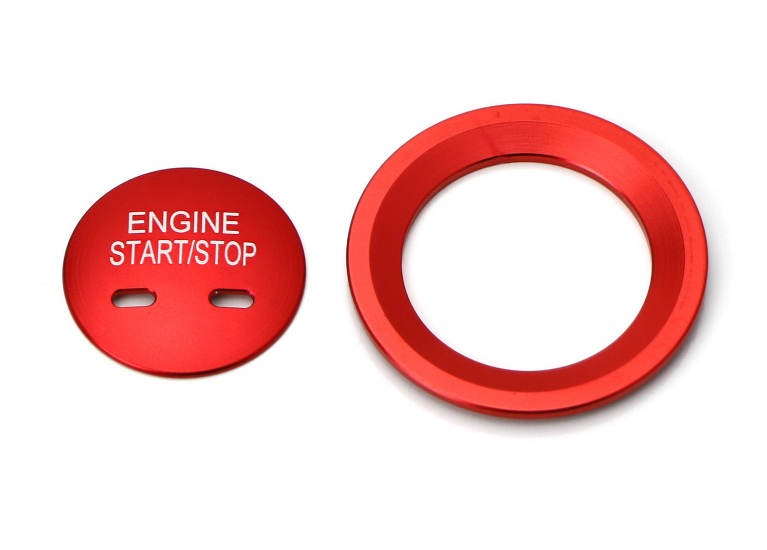 Red Keyless Engine Push Start Button & Surrounding Ring For Cadillac C ...