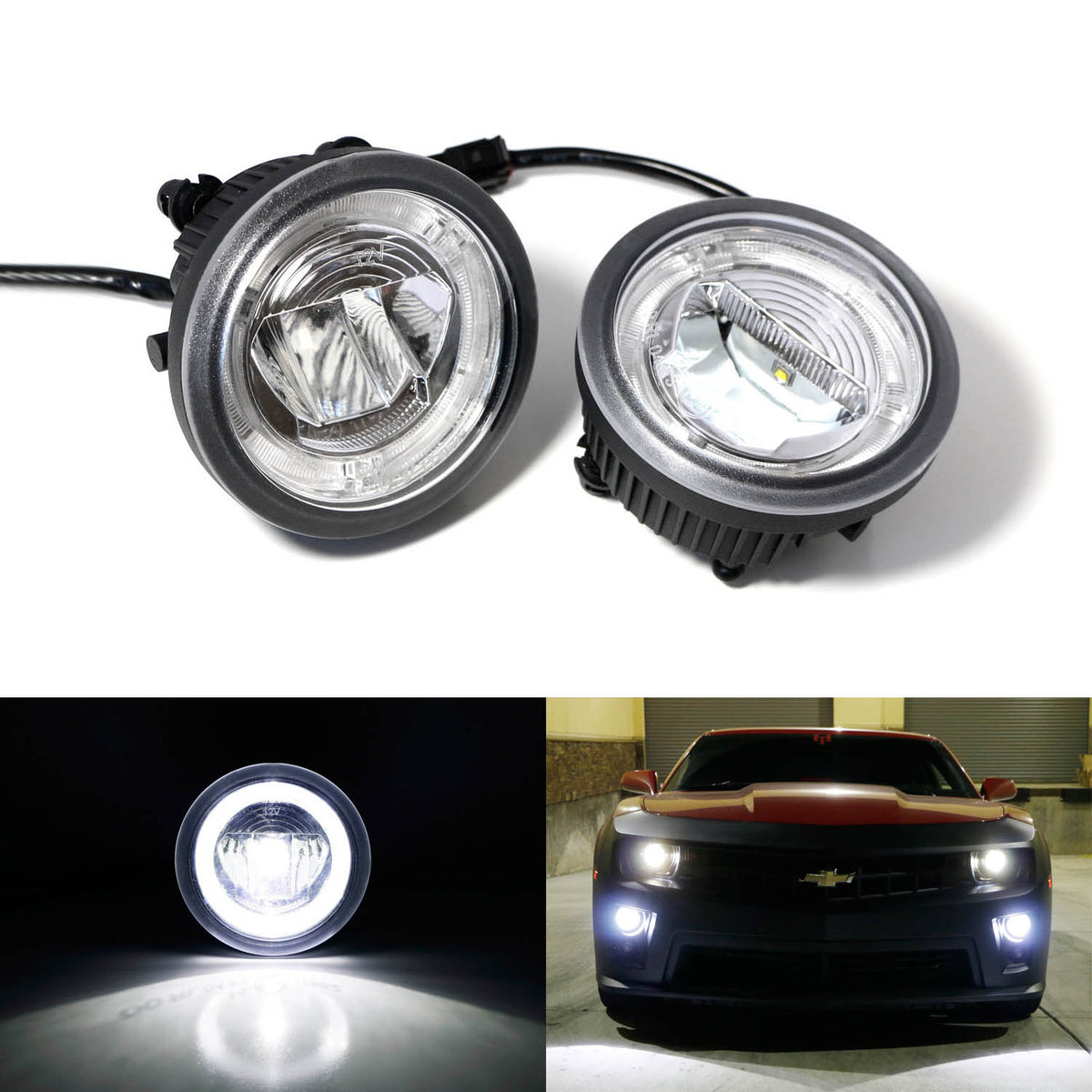 20W CREE LED Halo Ring Daytime Running Lights/Fog Lamps For 10-13 Chev ...