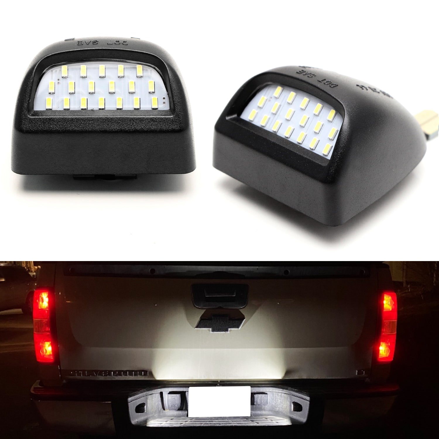 OE-Fit Full LED License Plate Light Kit For Silverado GMC Sierra 1500 ...
