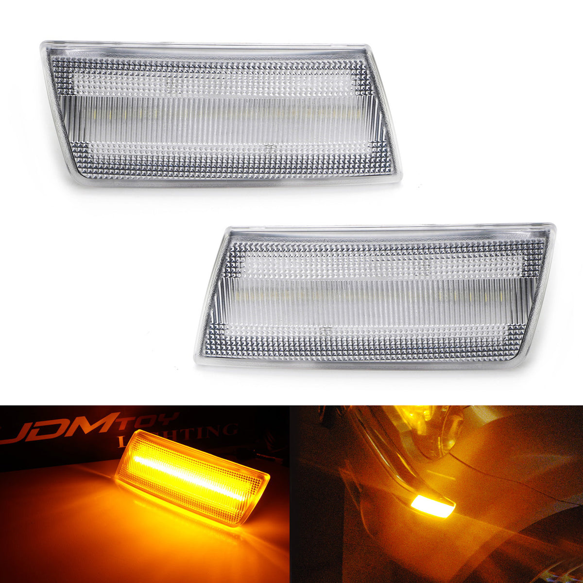 Clear Lens Amber 30-SMD LED Front Side Marker Light For 2005-2010 Chry ...