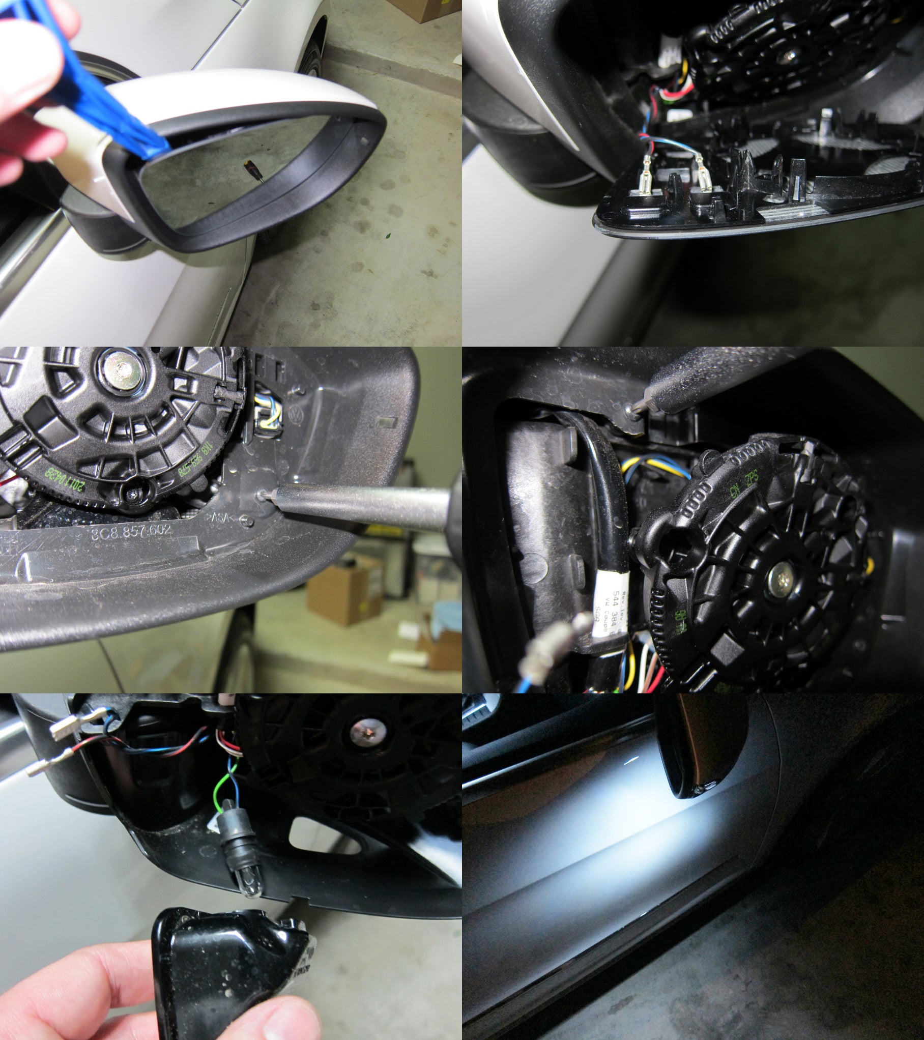 White LED Under Side Mirror Puddle Lights For Volkswagen MK5 Golf GTi ...