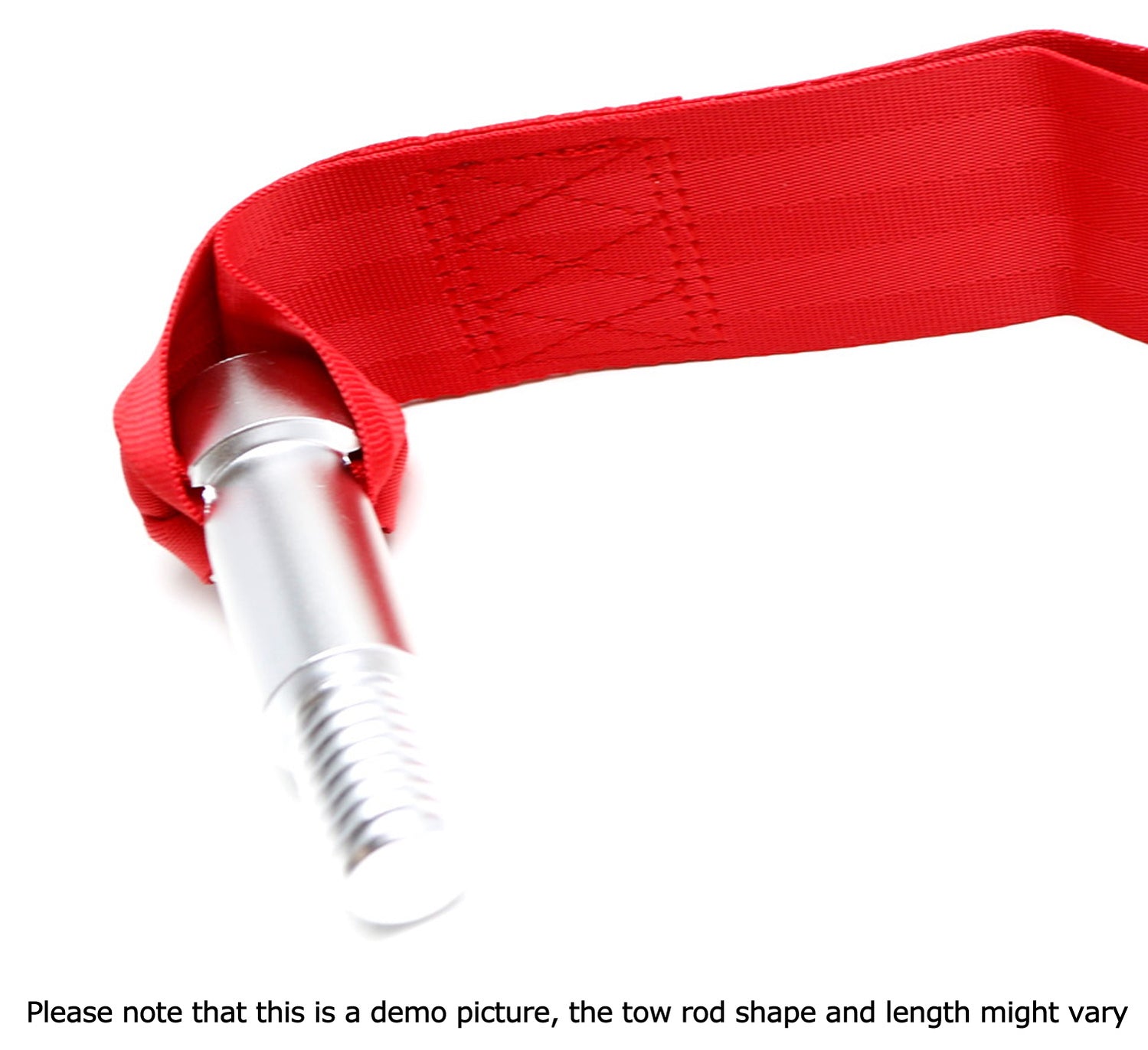 Racing Style Tow Hook Mount Sports Red Poly Towing Strap For 2014-19 C ...